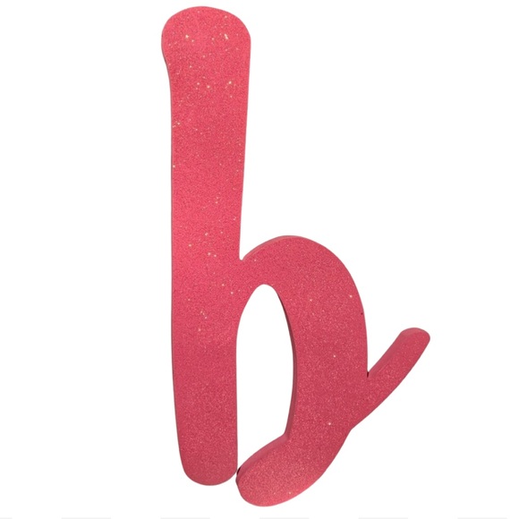 Accents | Pink Glitter Letter Initial Monogram Lowercase B Wall Decor ...